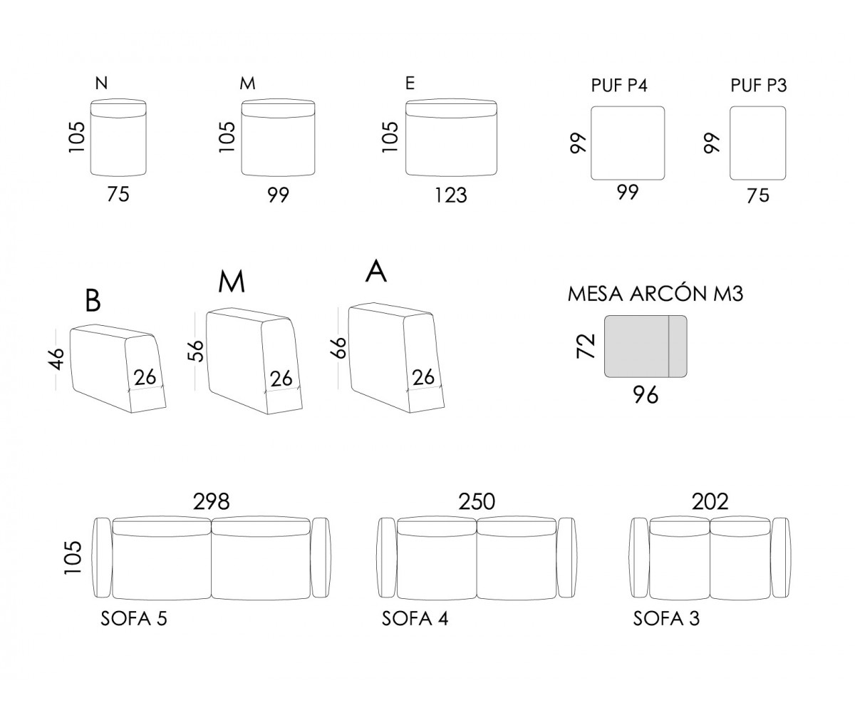 Sofá Modular Fama Klee - Diseño modular de grandes dimensiones