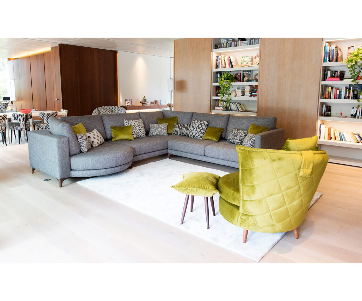 Sofá Modular Fama Opera - Con rinconera y chaisse longue redondo
